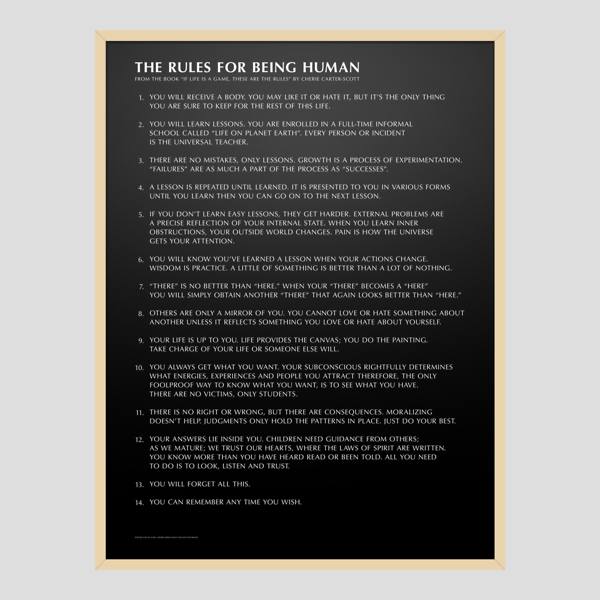 Word Series: The Rules for being Human Poster - Do Not Destroy® Store